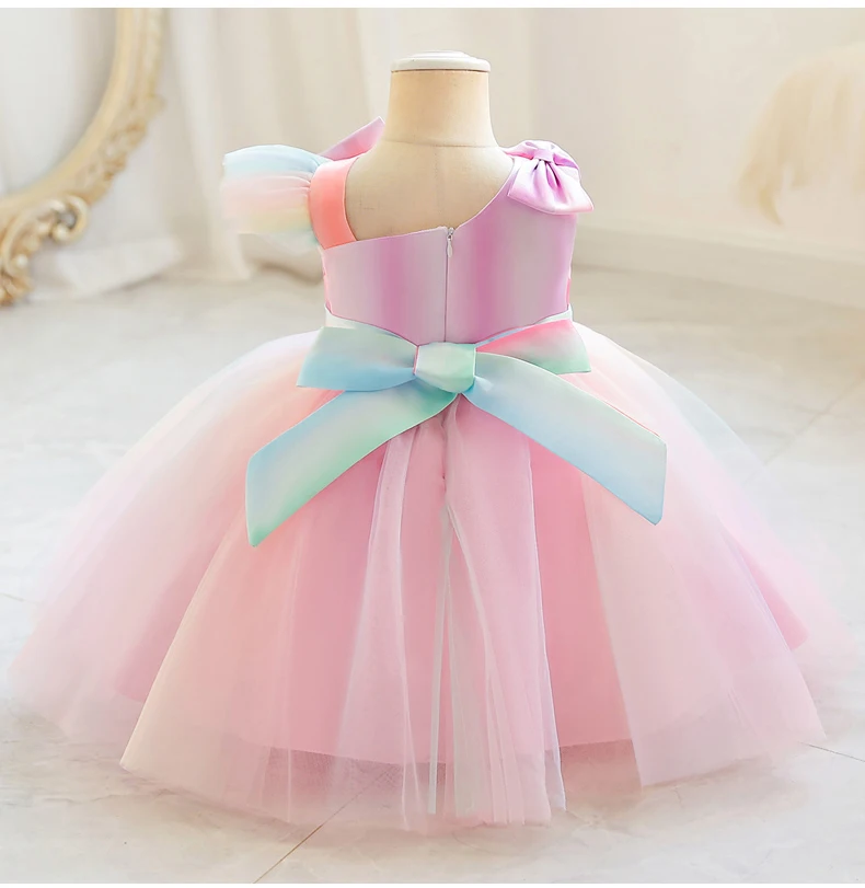1-6 Years Mini Gown For Party 1st Birthday Flower Girl Fluffy Dresses ...