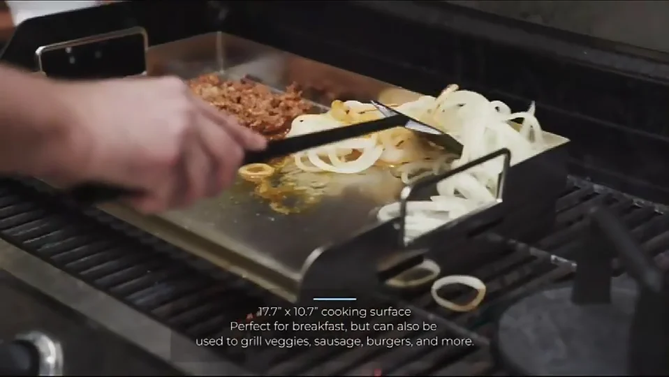 Stainless Steel Half Grooved Teppanyaki Hot Plate Bbq Frying Pan Grill ...