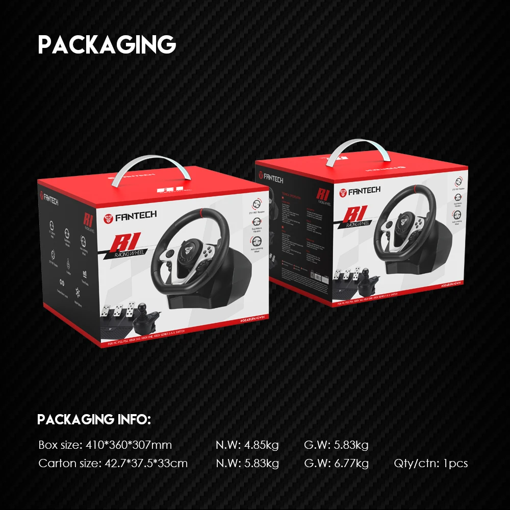 Fantech Rs1 New Dual-motor Force Feedback Driving With Hall-effect ...