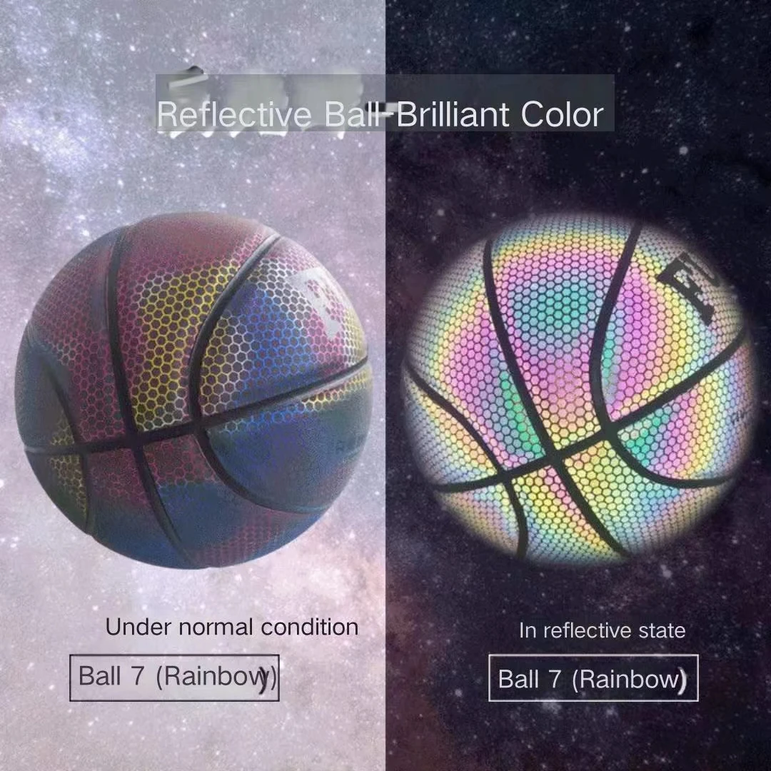 Reflective Basketball Fluorescent Luminous Luminous Ball For Game ...