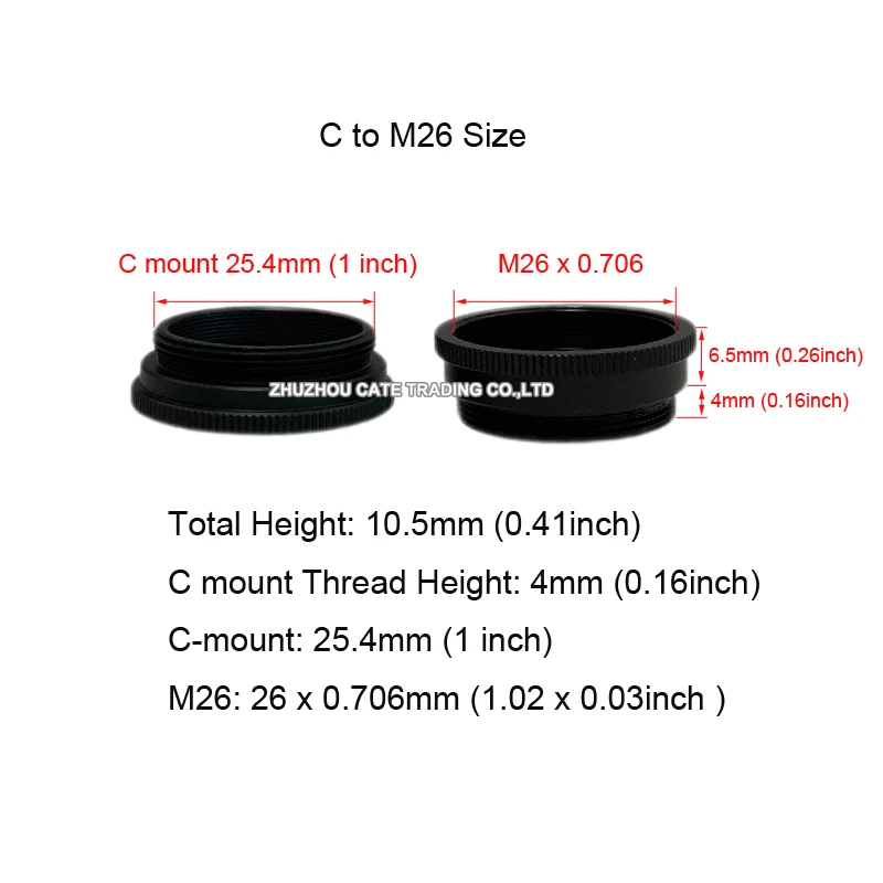 C Mount 25.4mm to RMS Thread M25 M26 M27 M42 Microscope Objective Lens ...