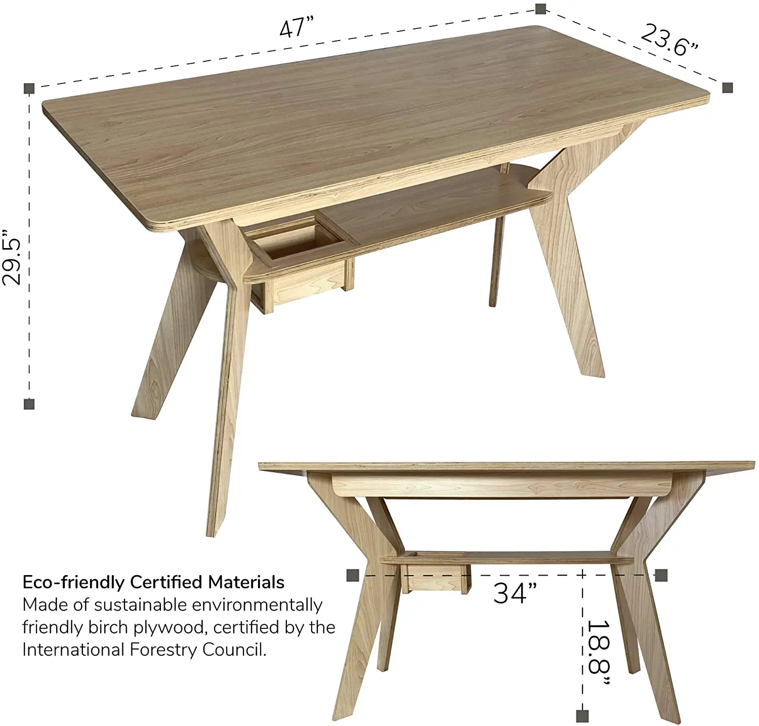 Small Size Computer Desk Wood Laptop Study Table For Home Office Use ...