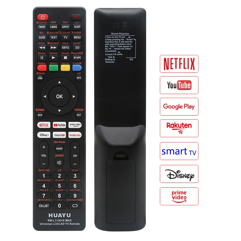 HUAYU RM-L1130+X MAX Universal LED TV Remote Control