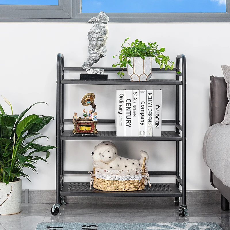 Hdani Kitchen Bathroom Steel Movable Multi-layer Trolley Shelving 3 ...