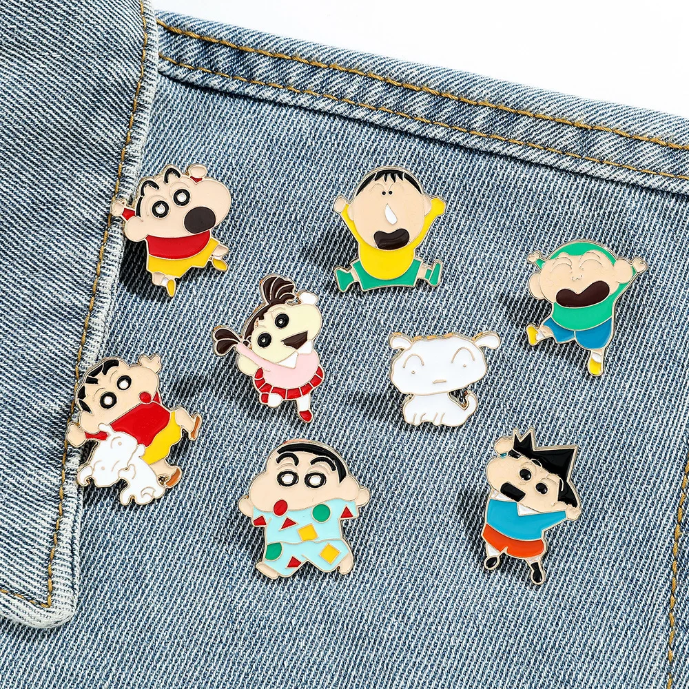 Accessories Funny Cartoon Crayon Shin Chan Pins Anime Hat Clothing ...