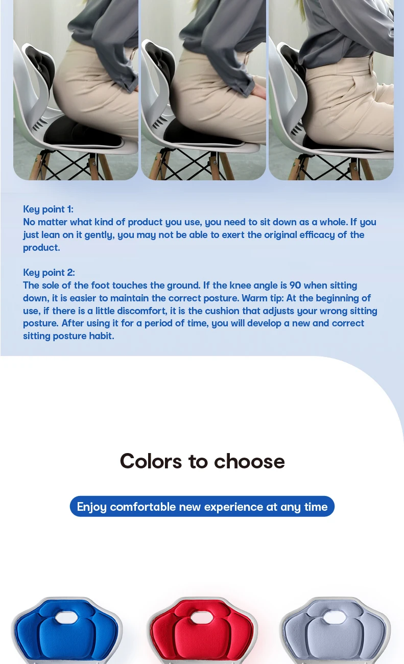 Office Orthopedic Posture Cushion Chair Office Backrest Seat Cushion ...