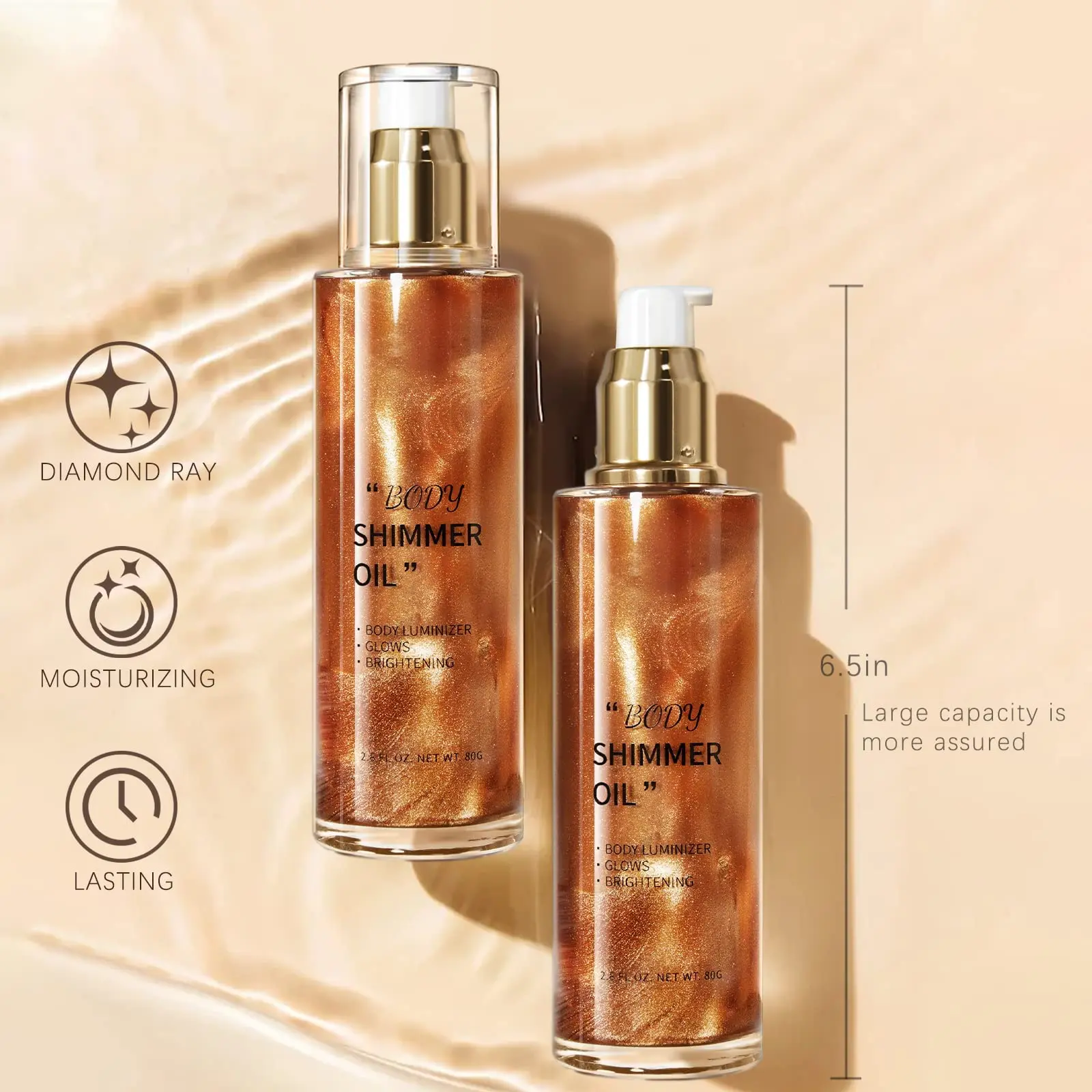 New Arrival Private Label Glitter Spray Body Shimmer Oil Liquid ...