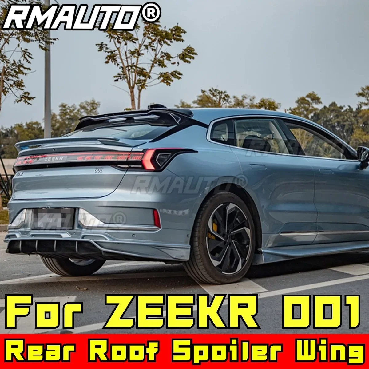 001 Body Kit Rear Roof Spoiler Glossy Black Sport Style Rear Wing Rear ...