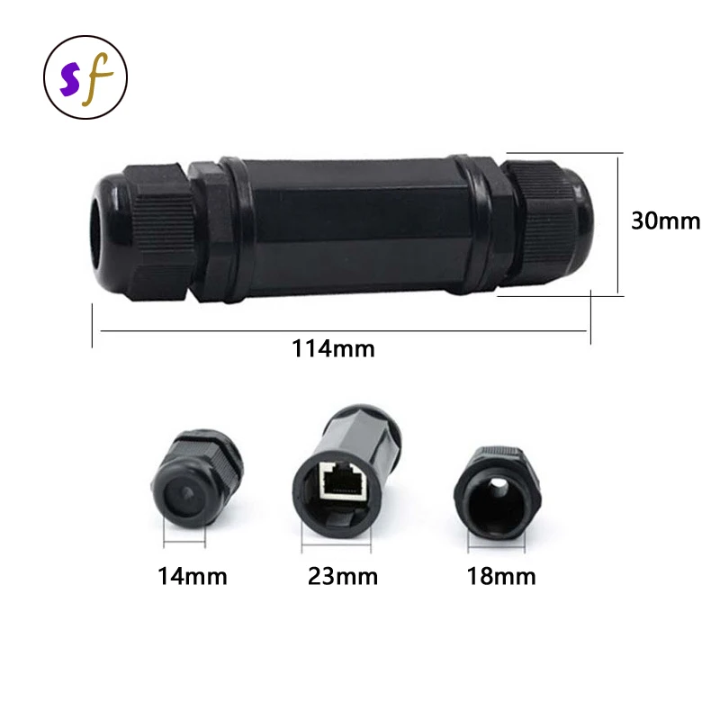 Rj45 Modular Jack Female 8 Pin Ip67 Waterproof Connector Shielded Plug ...