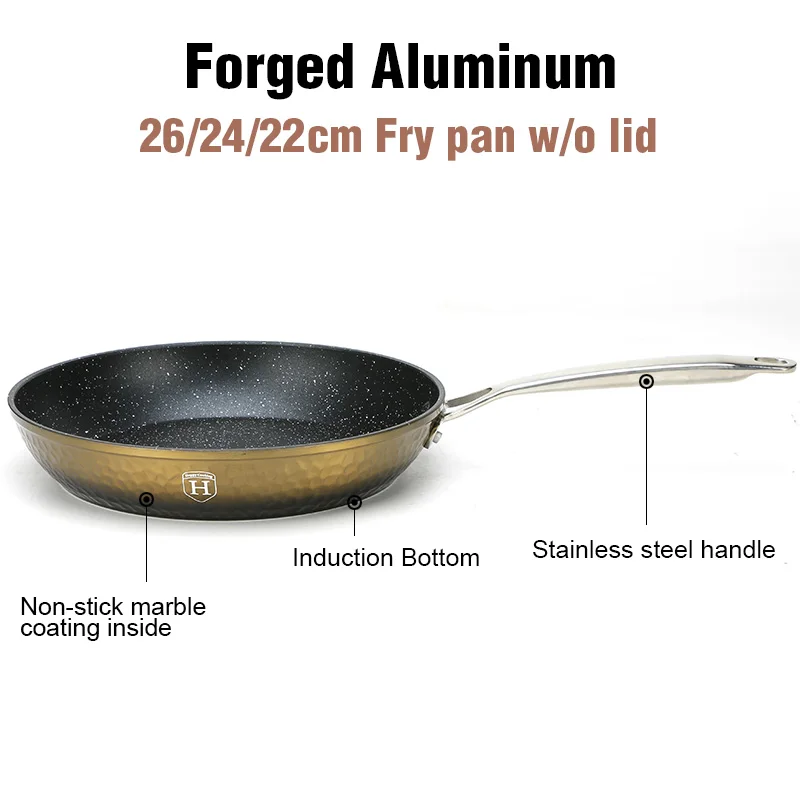 2022 Hot Sale Forged Aluminum Hammer Egg Non Stick Flat Frying Pan Set ...