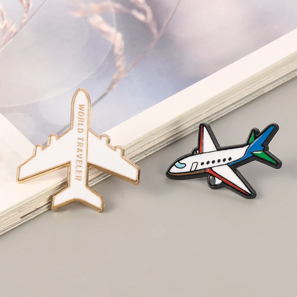 Cartoon Unique Airplane Enamel Pins Custom 3d Metal Airplane Lapel Pin ...