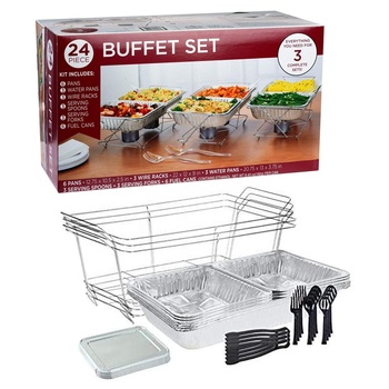 Party Event Buffet Chafer Food Warmer Serving Trays Wire Frame Aluminum ...