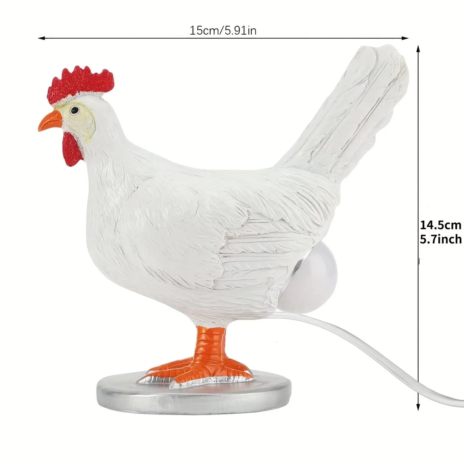 Hen Laying Egg Statue Creative Light Table Lamps Home Decor Chicken Egg ...