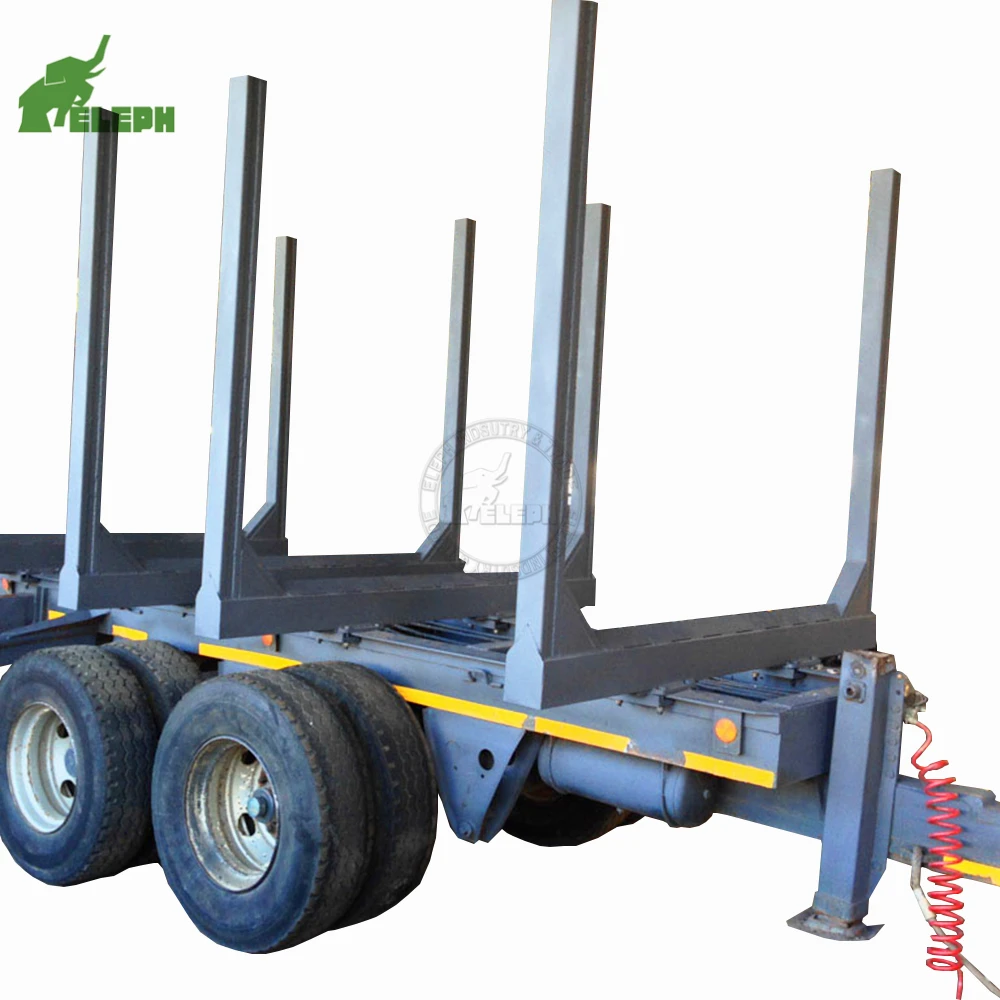 20ft two axle drawbar container skeletal platform trailer 40ton ...
