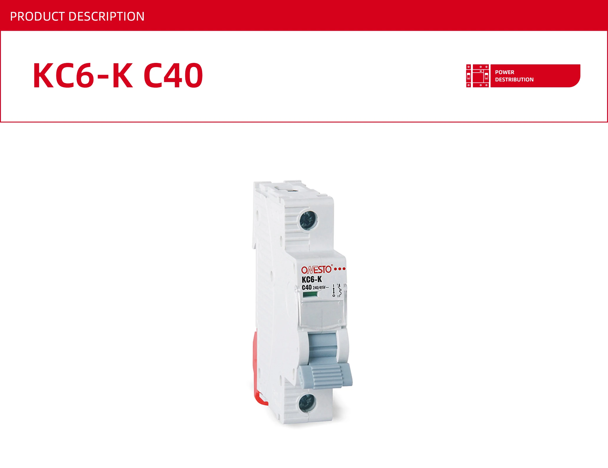 Onesto Miniature Circuit Breaker 1A to 63A AC MCB Breaker 240V 415V ...