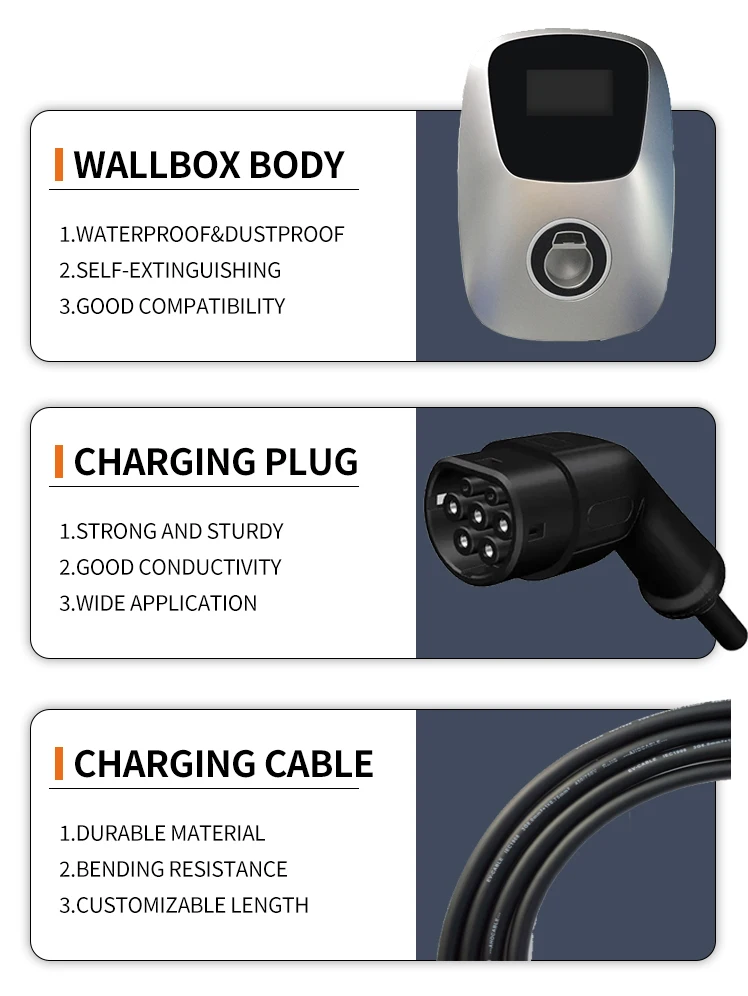 Ev Charger Wallbox 11kw 380v Ac Ev Charger Station 16a Ce Color Display ...