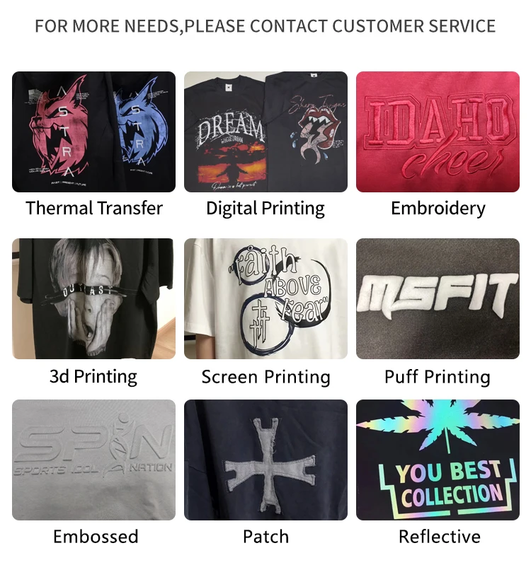 Custom Design DTG DTF Silk Screen Printed Boxy Heavyweight 305GSM Plain ...