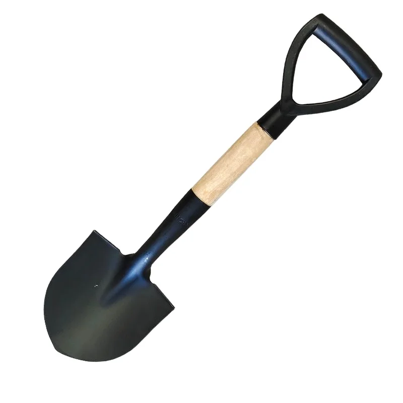 Portable Metal Round Spades for Digging Snow Shovel with D-Wood Handle ...
