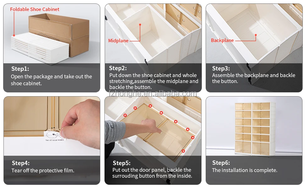 Collapsible Shoe Storage Cabinet - Modern Design & Easy Assemble