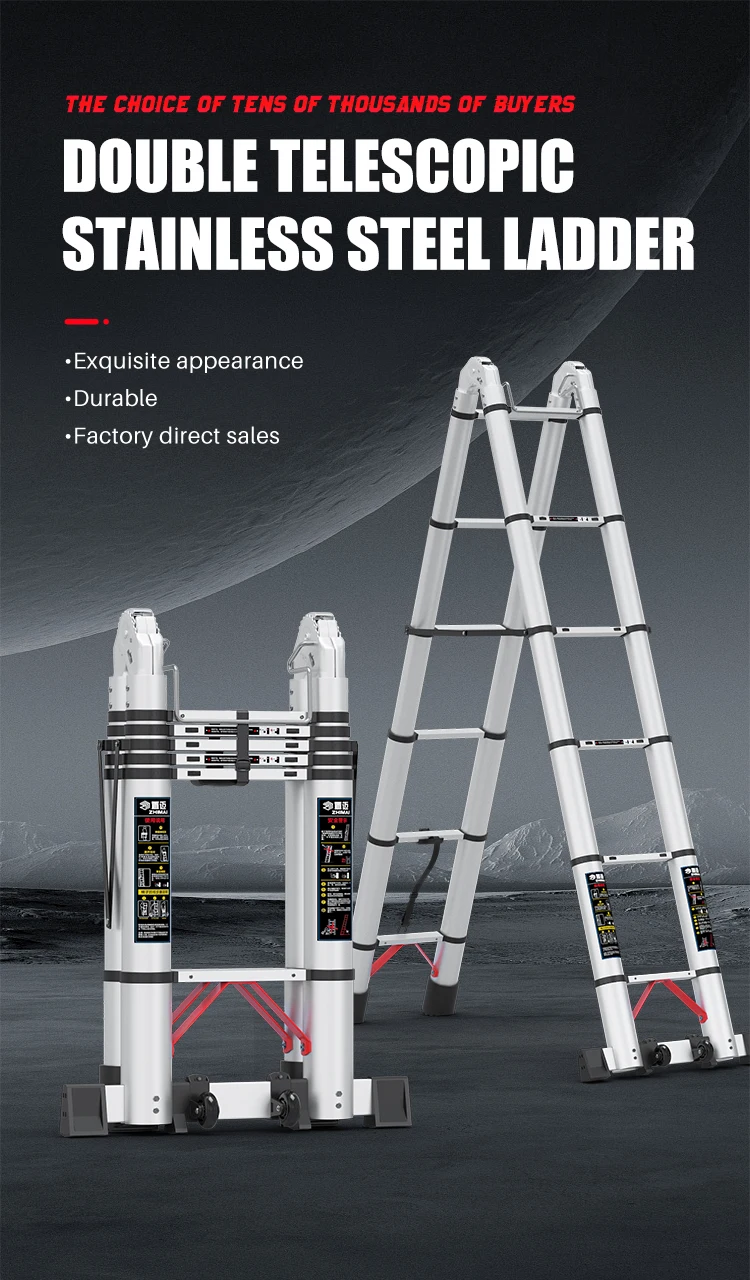 Lightweight Multifunctional Folding Ladder Stainless Steel Adjustable ...