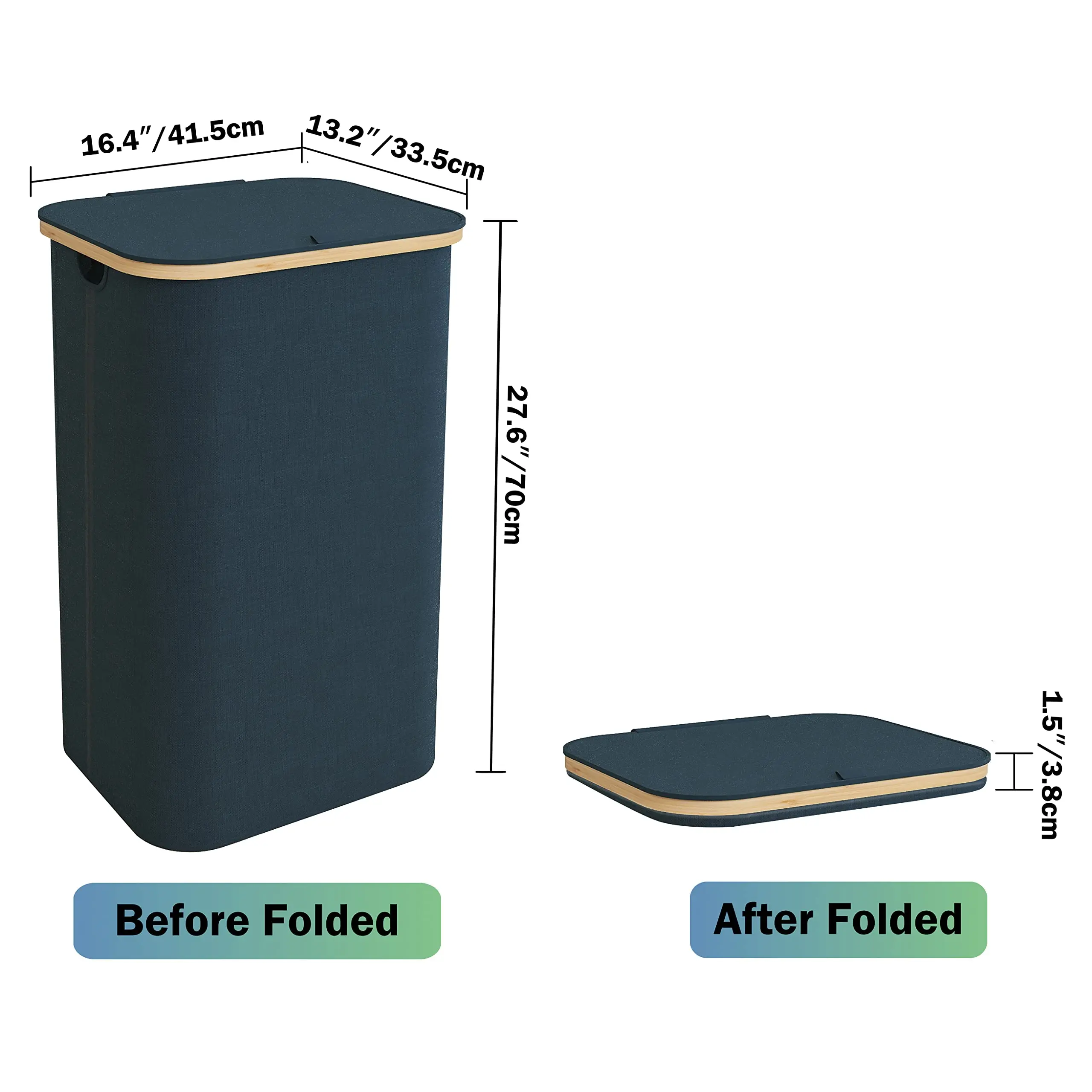 Large Laundry Basket with Lid - Foldable & Customizable