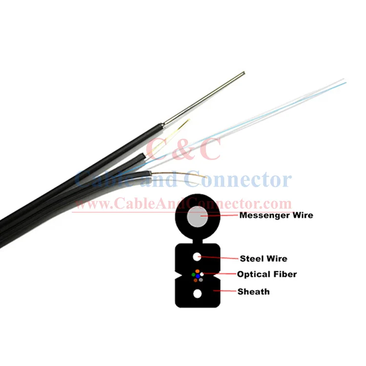 Gjyxch 6 Core Fiber Optic Drop Cable Communication Cable With Messenger ...