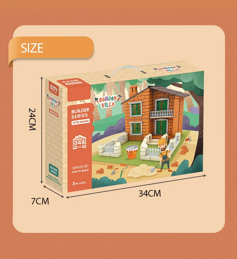 352pcs Diy Stem Toy Mini Architecture Build Real House Building Blocks ...