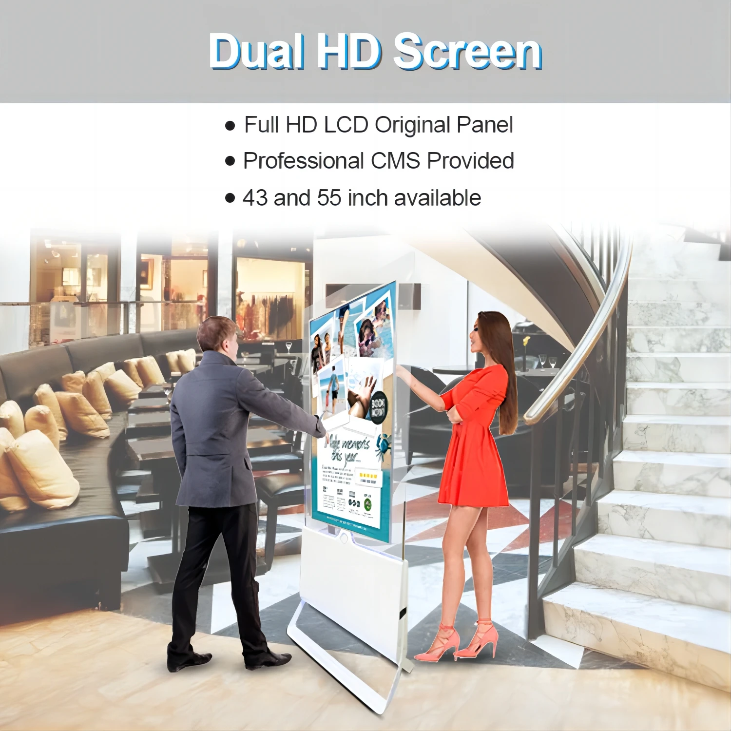 55 Inch Android 4k Transparent Floor Kiosk Manufacturers, Suppliers - Wholesale Service - HDFocus