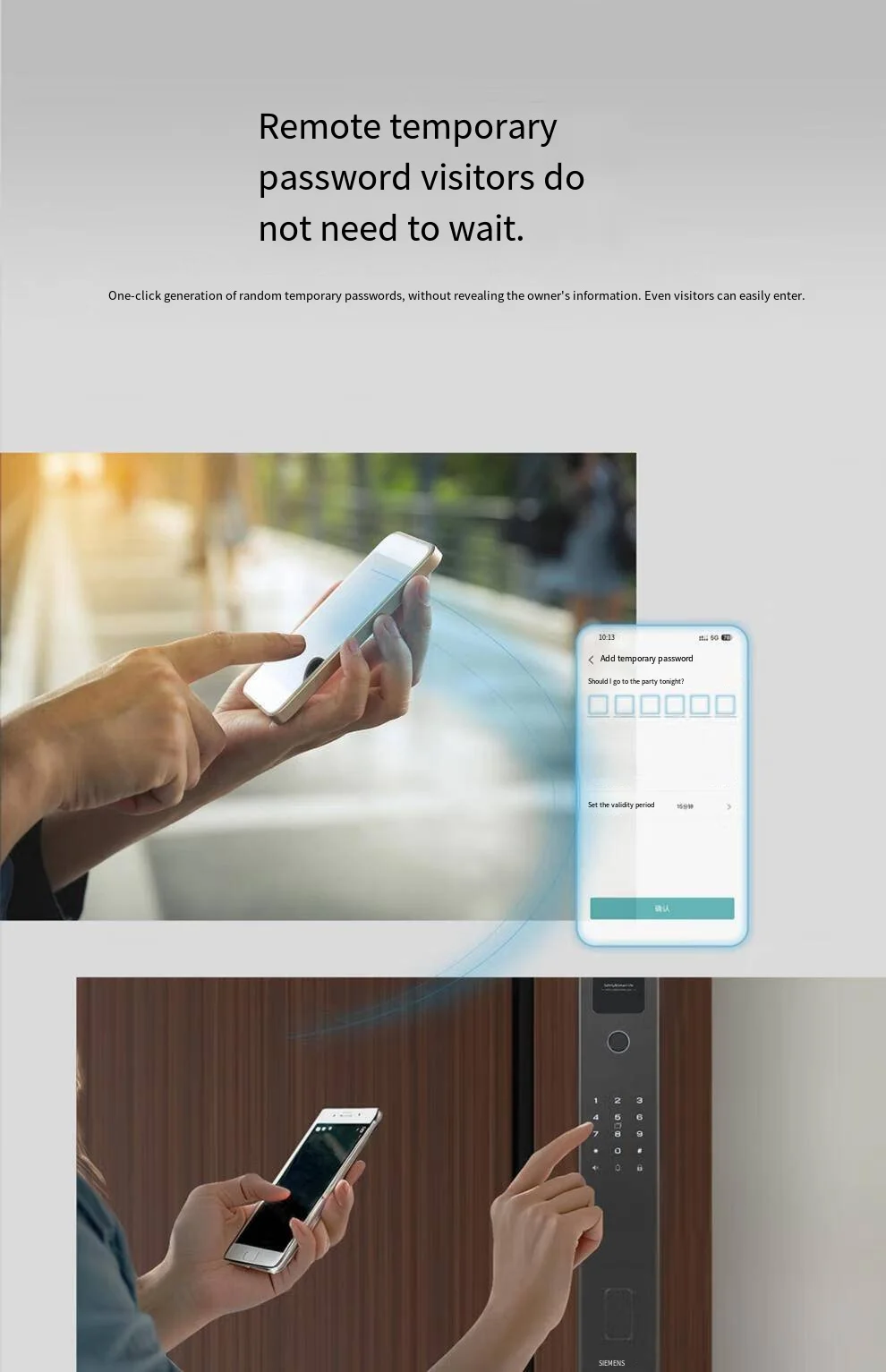 Siemens Smart Electronic Lock 3D Face Recognition Fingerprint Card ...