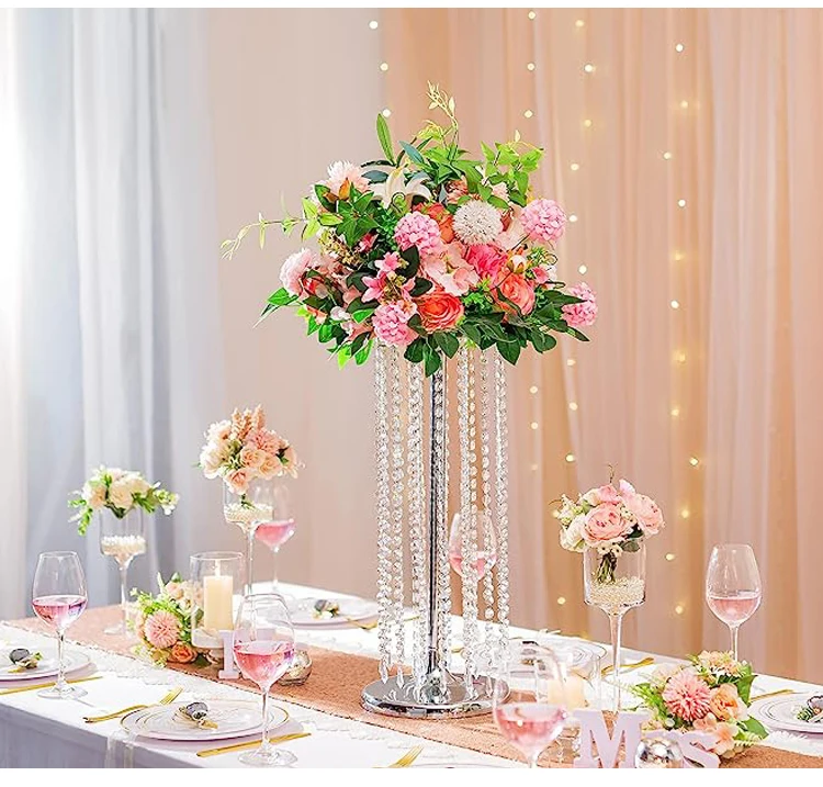 Luxurious Crystal Flower Stand Wedding Centerpieces On Floor,Tall Metal ...