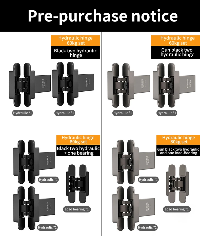 Invisible Door Hinge - Automatic Closing & Adjustable Damping