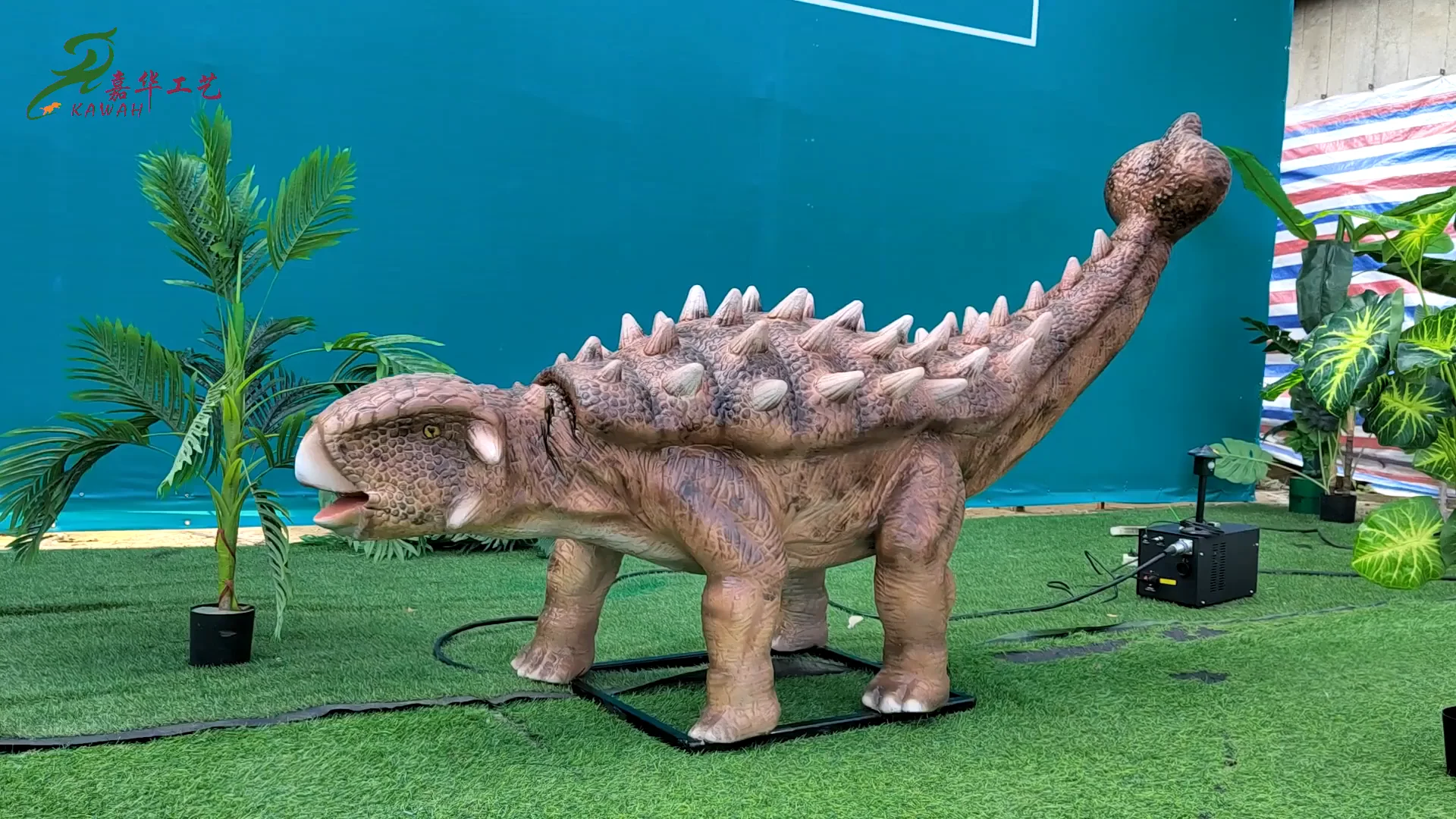 Mini Size Dinosaur Animatronic Ankylosaurus L2.3m For Outdoor Theme ...