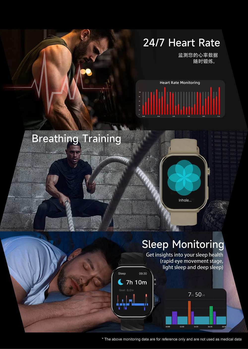 DF U13 Health Smart Watch Bt Call 2.1 Inch IPS 3D Curve Screen Real ...