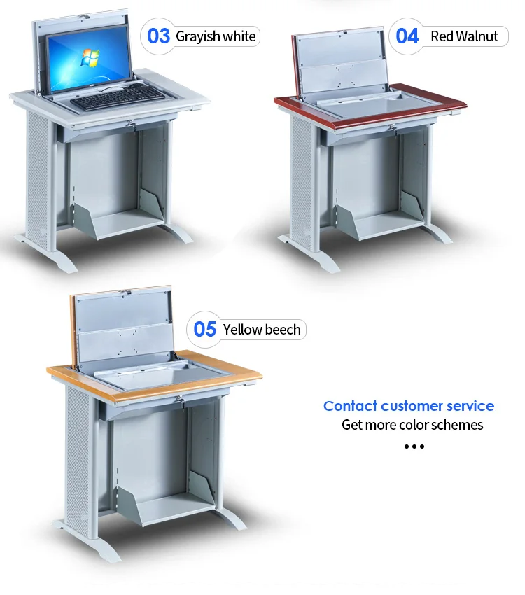 Modern Motorized Monitor Lift Computer Desk 1-3 Person Video Conference ...
