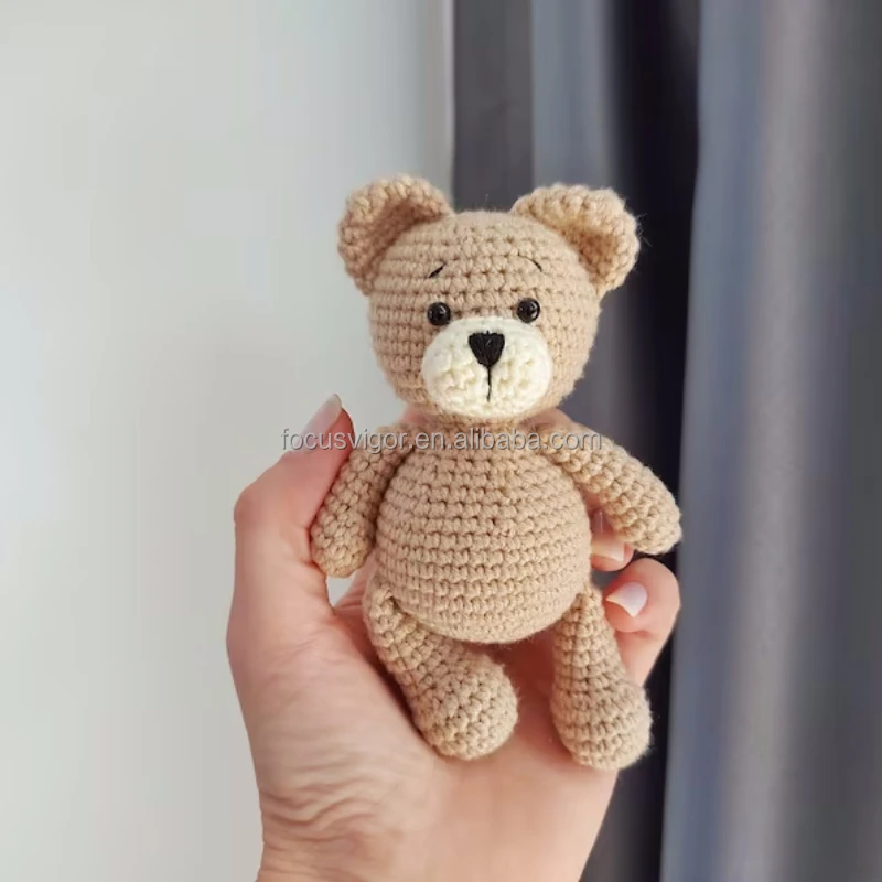 Baby Crochet Teddy Bear Plush Tiny Bear Toy Handmade Crochet Stuffed ...