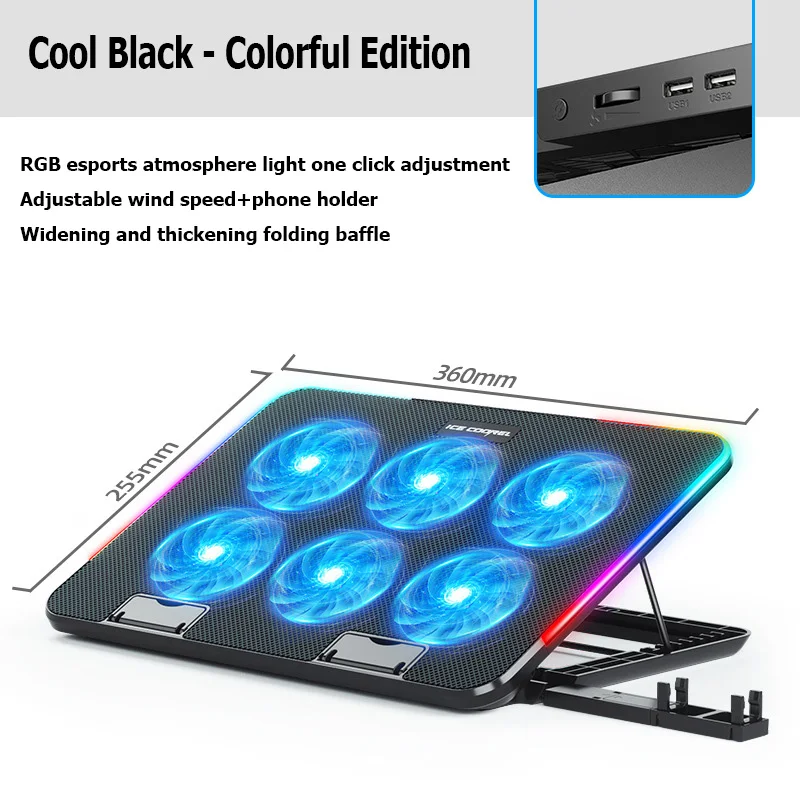 High Performance A9 Notebook Radiator Rgb Cooling Artifact Laptop Stand ...