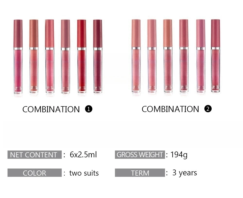 Private Label Liquid Lipstick Set Matte Liquid Long-lasting Wear Non ...