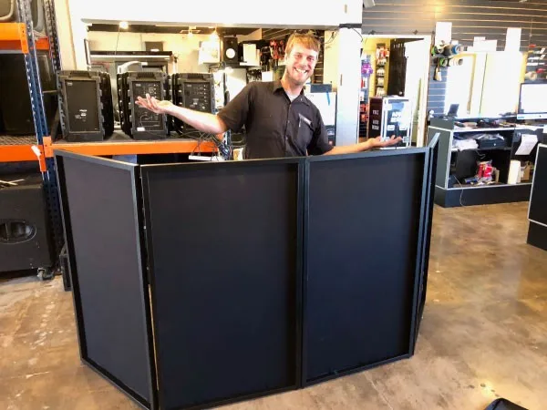 DJ Booth - Durable Metal Frame Event Facade White/black Scrim