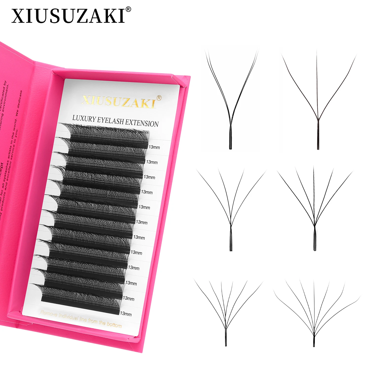 XIUSUZAKI W V Y Shape Volume Eyelash Extension Individual False ...