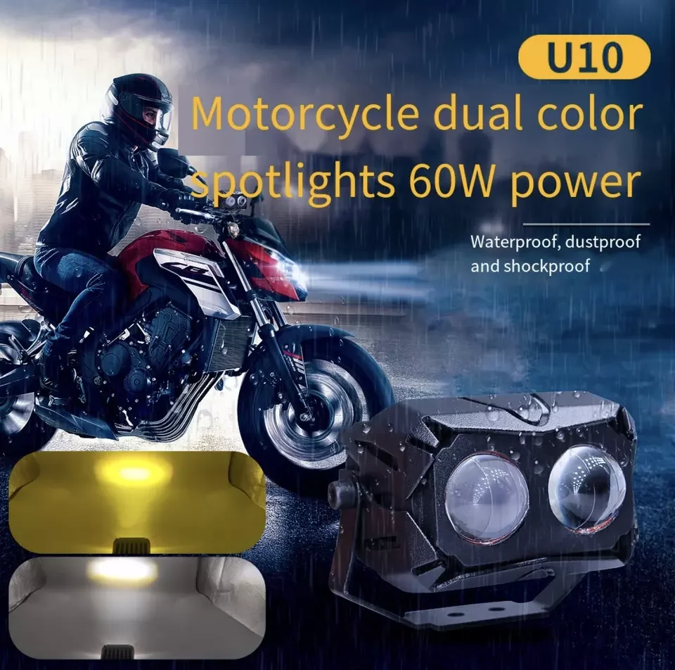 Waterproof U9 U10 U18 Dual Color LED Projector Lens for Motorcycle SUV ...