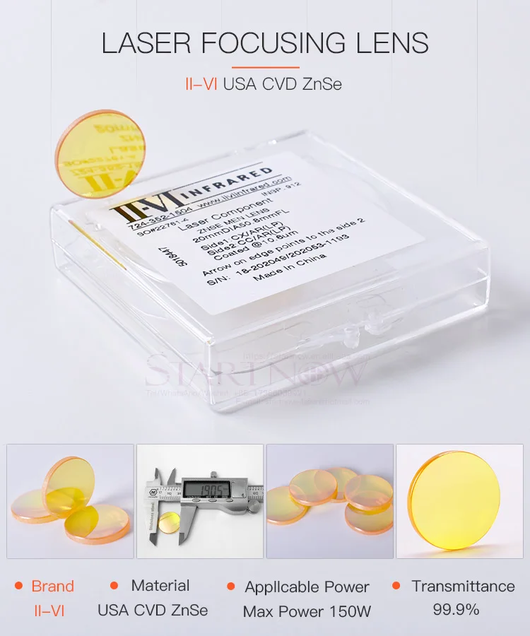 Ii-vi Infrared Cvd Znse Focus Lens Co2 Laser Cutting Machine Spare ...