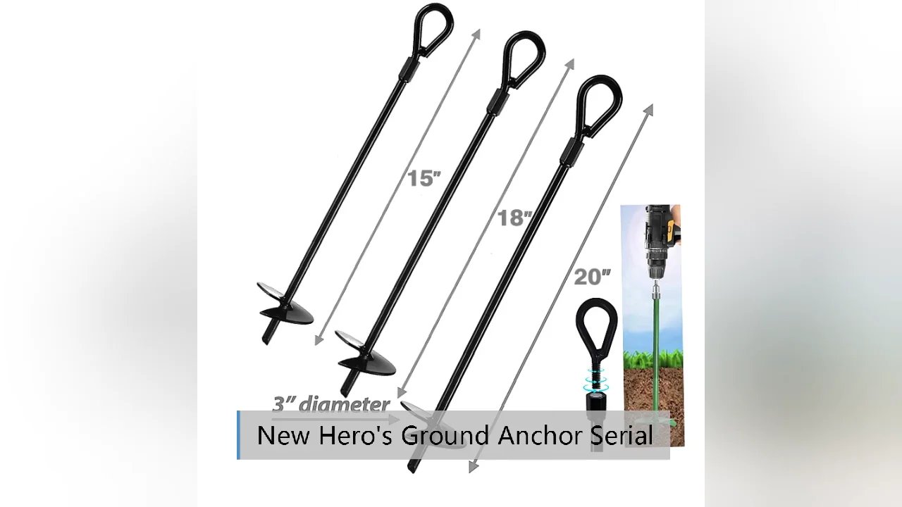 15 18 20 " Inch Earth Anchor 3 " Helix Diameter Ground Anchor Heavy ...