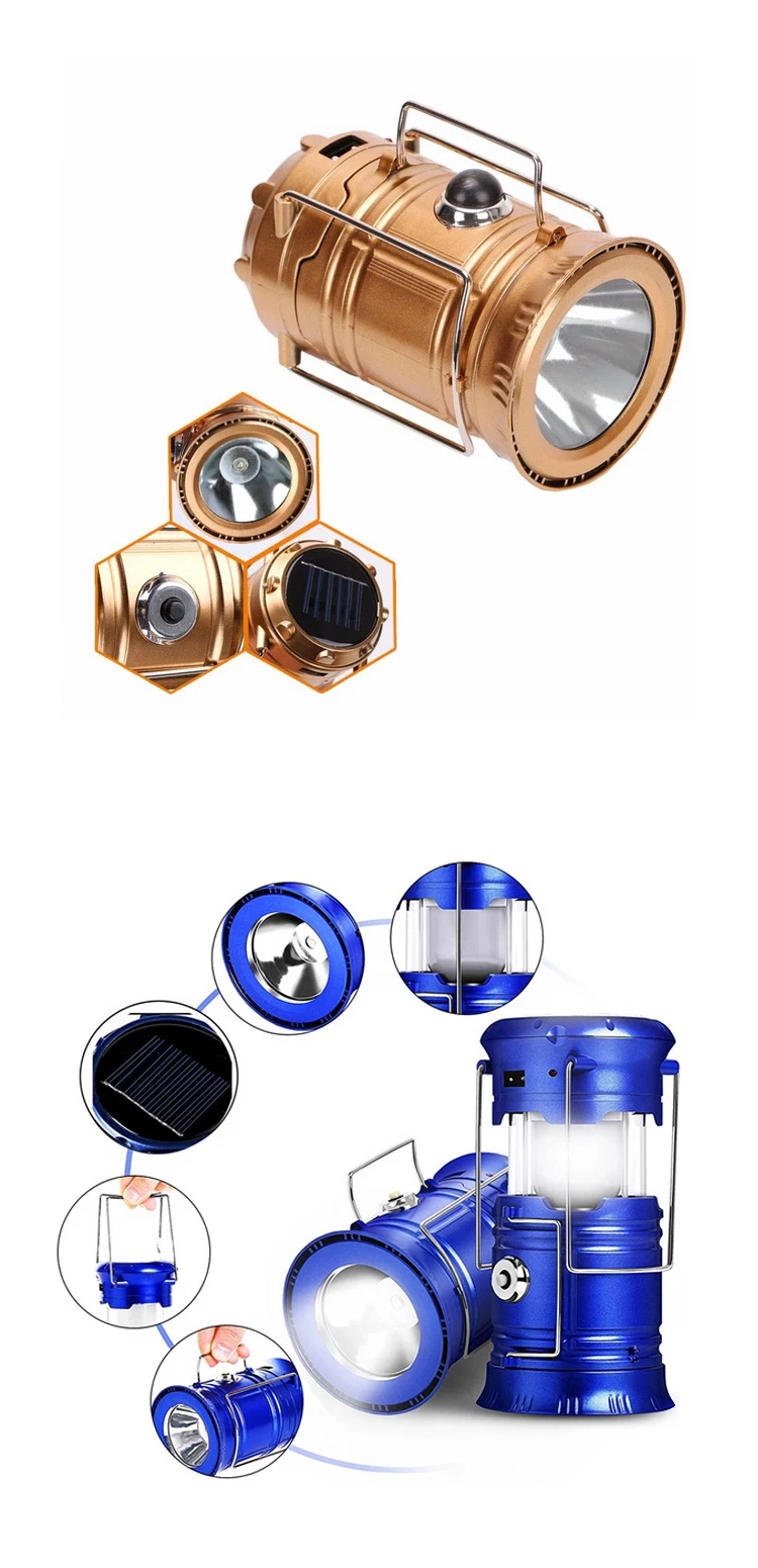 Abs Rechargeable Solar Powered Camping Lantern Outdoor Solar Zoom ...