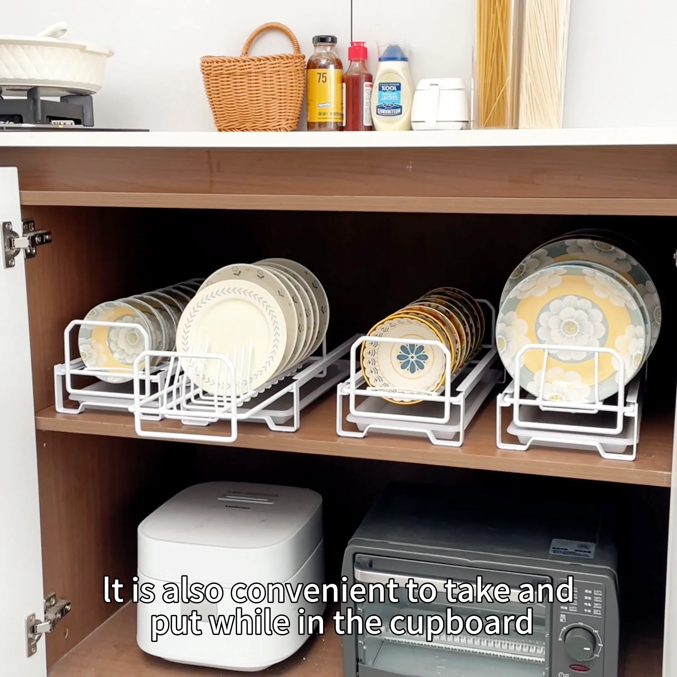 Kitchen Single Dish Storage Rack Cupboard Drainer Rack Storage Shelf ...