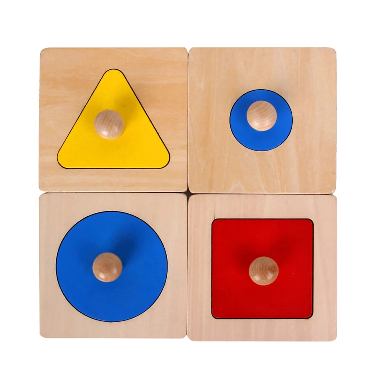 Wooden Montessori Educational Circle Shape Colorful Toy Baby Kids Early ...