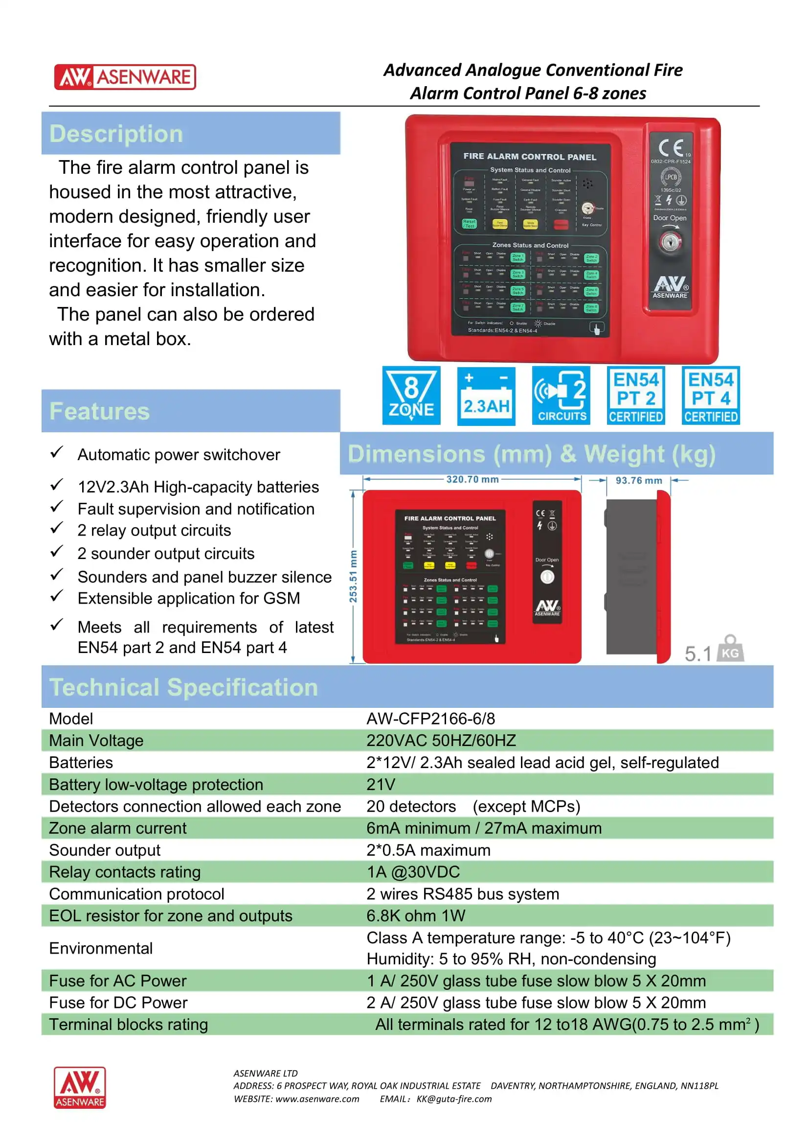 Panel de Control de sistema de alarma de incendios, sistema de ...