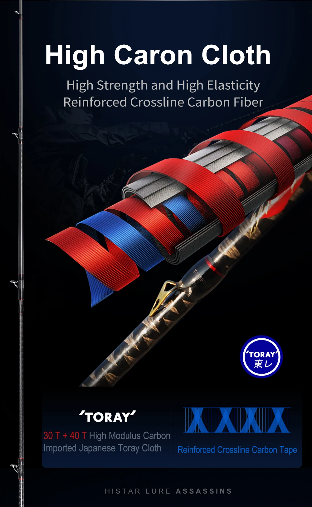 Histar Assassins 4 Sections Portable Full Carbon Rods