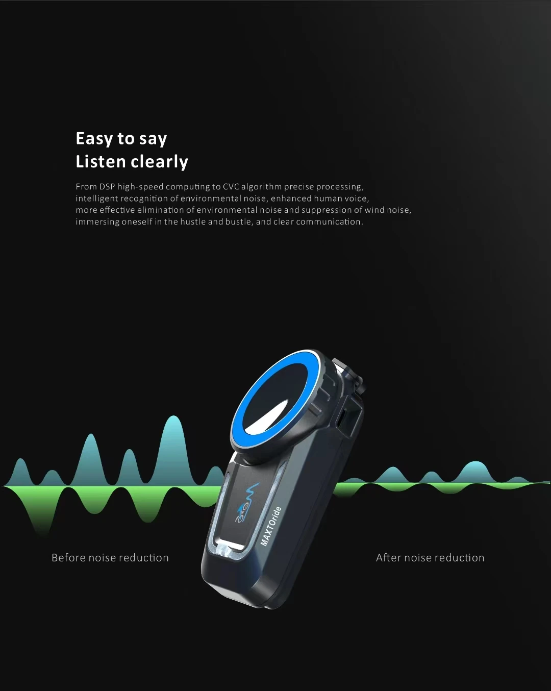 Maxto M6S Helmet Bluetooth Intercom - Reliable Motorcycle Communication