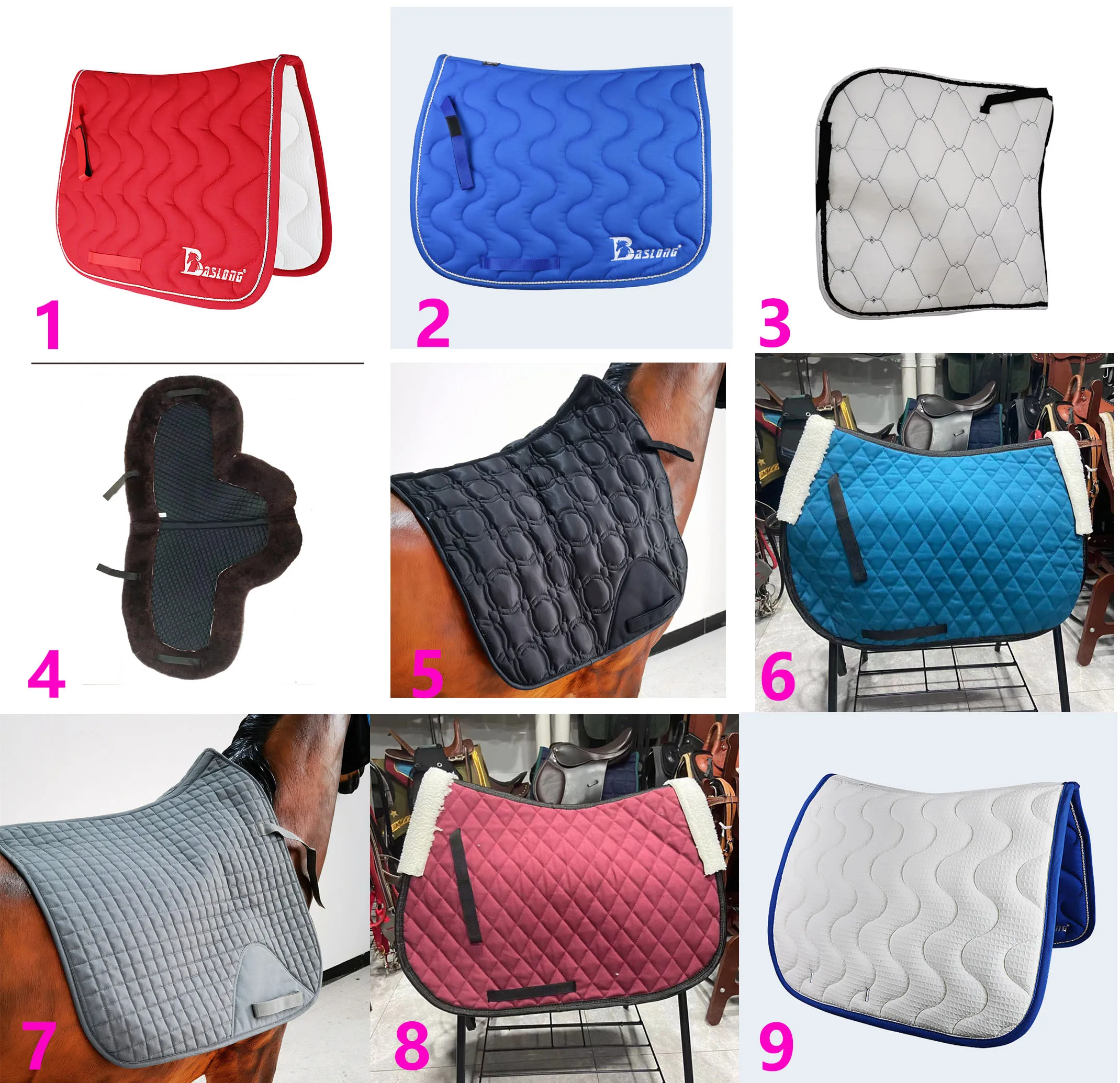 Custom Horse Riding Wear - Quilted Saddle Pad with Cotton Lining