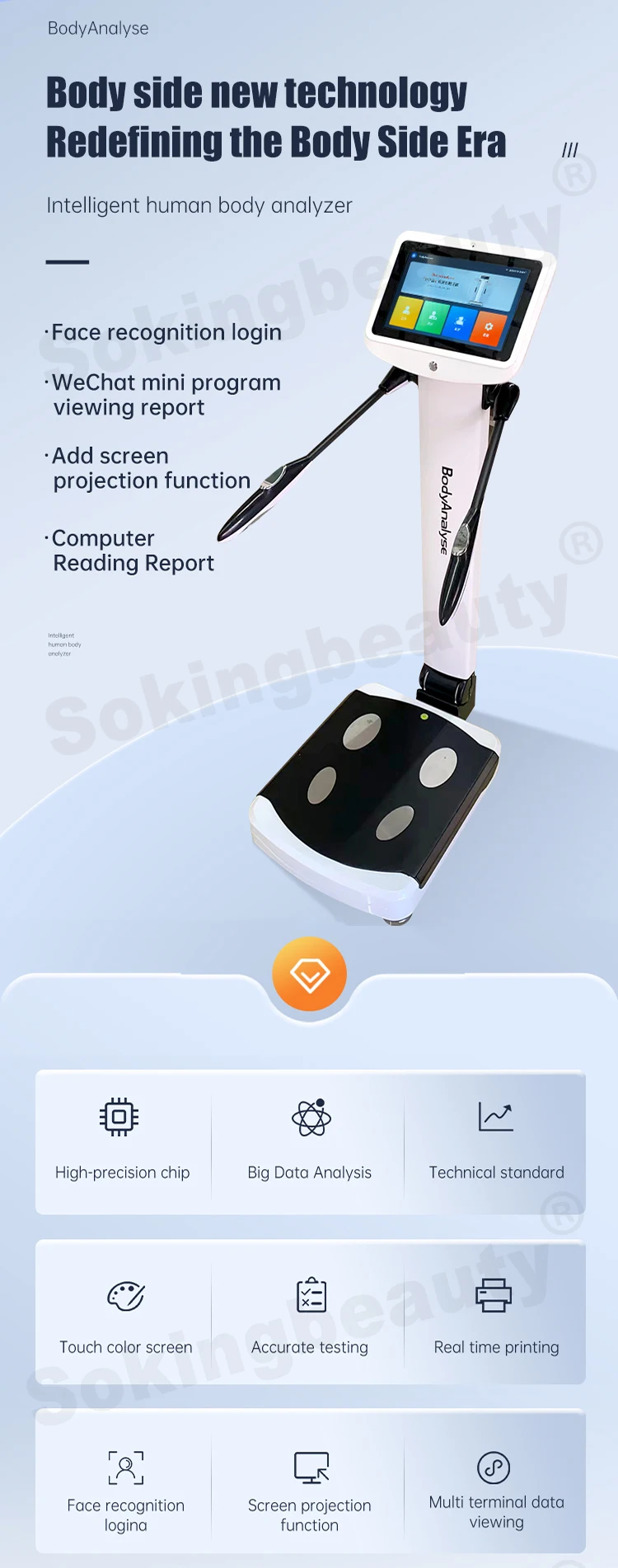 Body Weight And Fat Percentage Analyzer Measures Weight Smart Bmi Body ...